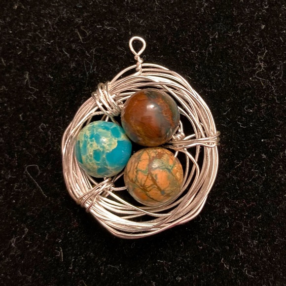 Jewelry | Silvertone Wire Birds Nest Pendant | Poshmark